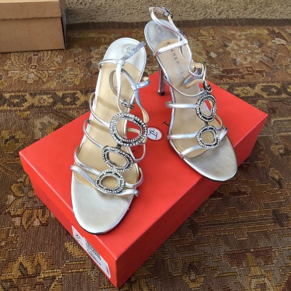Ivanka Trump | Shoes | Ivanka Trump Silver Strappy High Heels | Poshmark